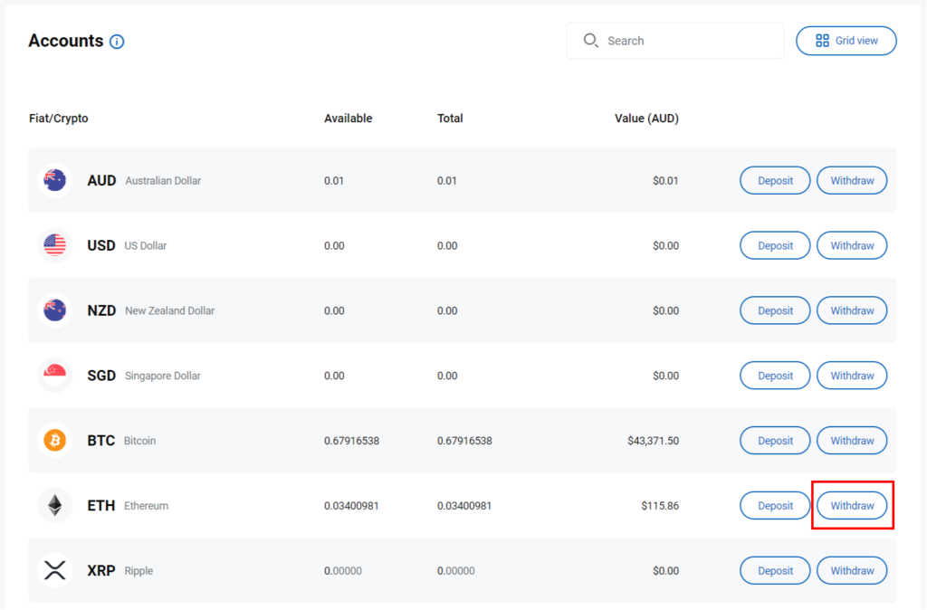 How to withdraw Ethereum (ETH) from Independent Reserve | Independent ...