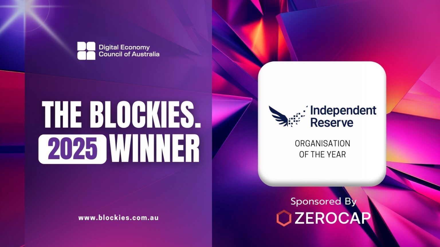 Independent Reserve named Blockchain Organisation of the Year at the ...